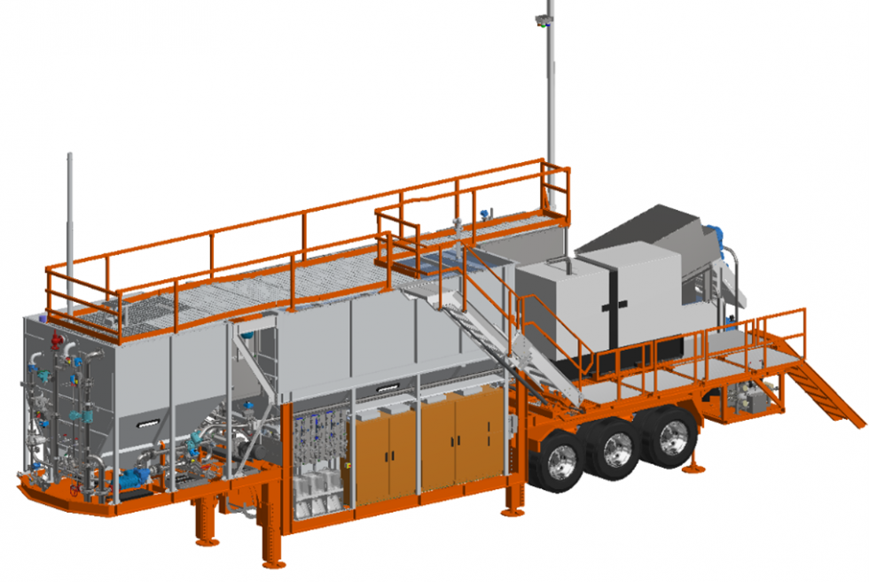 Workover solids treament trailer